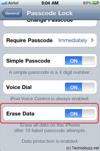Auto Erase your iPhone data after 10 failed passcode attempts - TechnoBuzz | How to Android ...